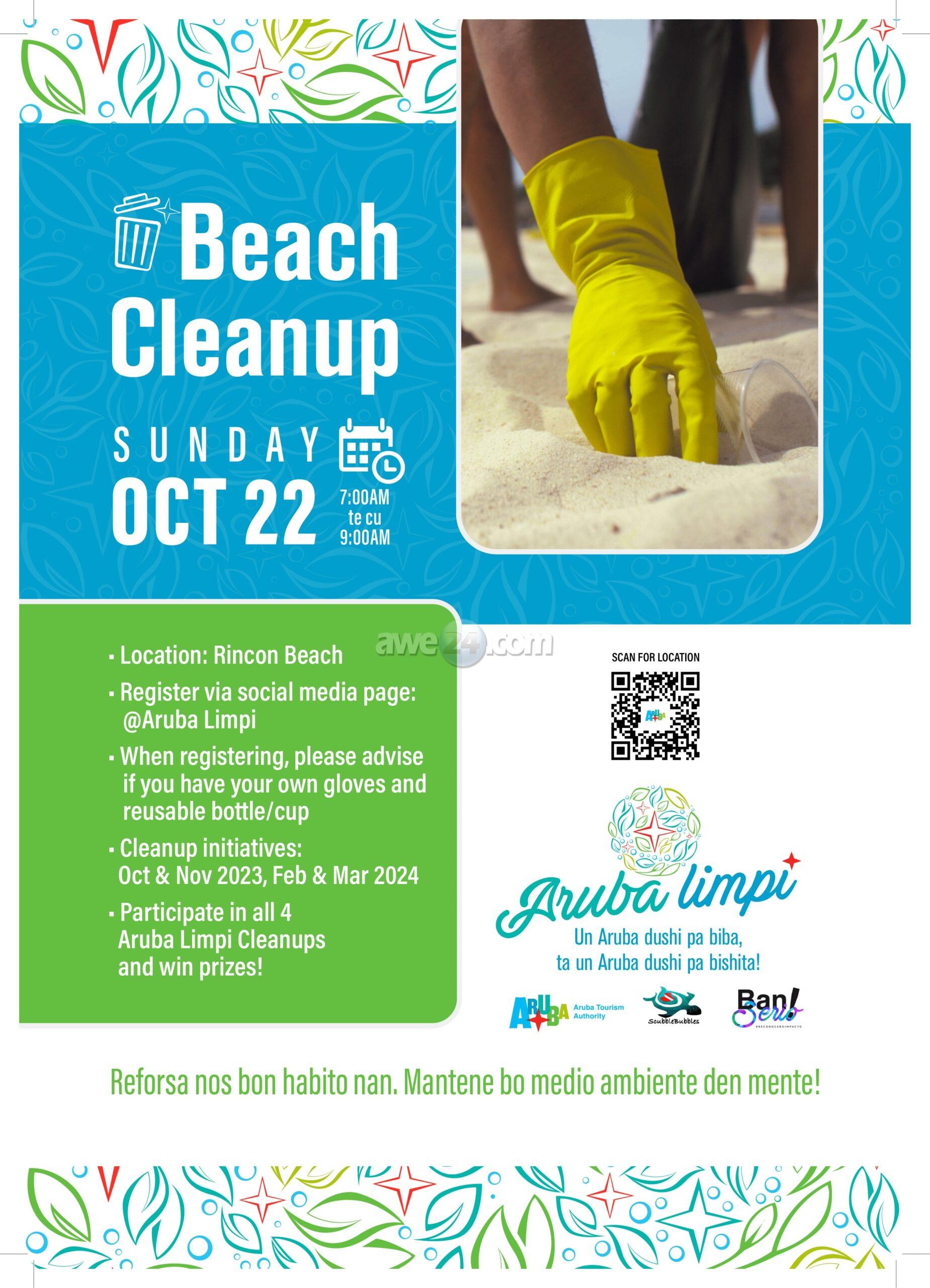 A.T.A. y Ban Serio! Ta Invita: Beach Cleanup na Rincon Beach Diadomingo ...