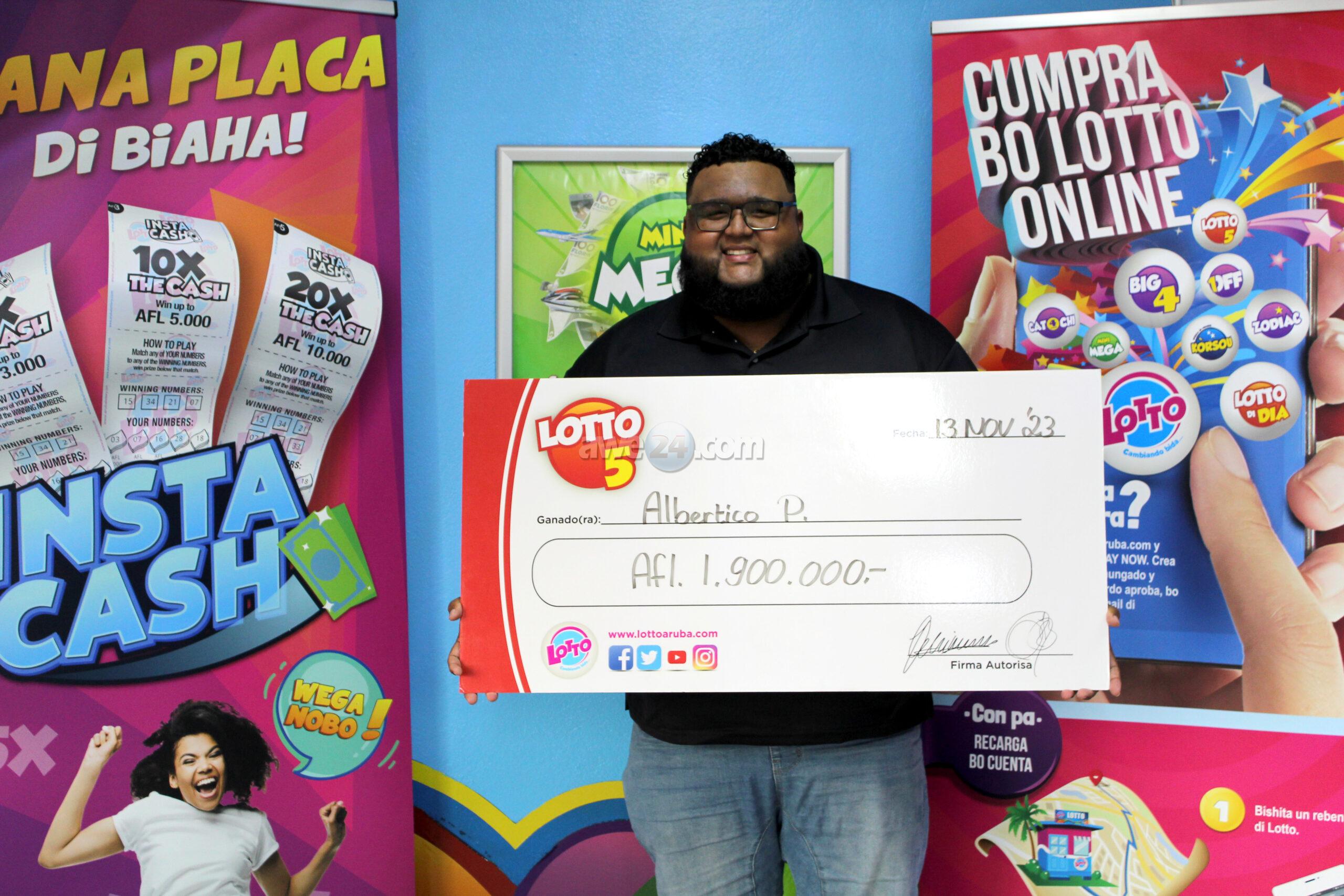 E feliz ganado di 1 miyon 900 mil florin cu Lotto 5 a cobra su premio ...